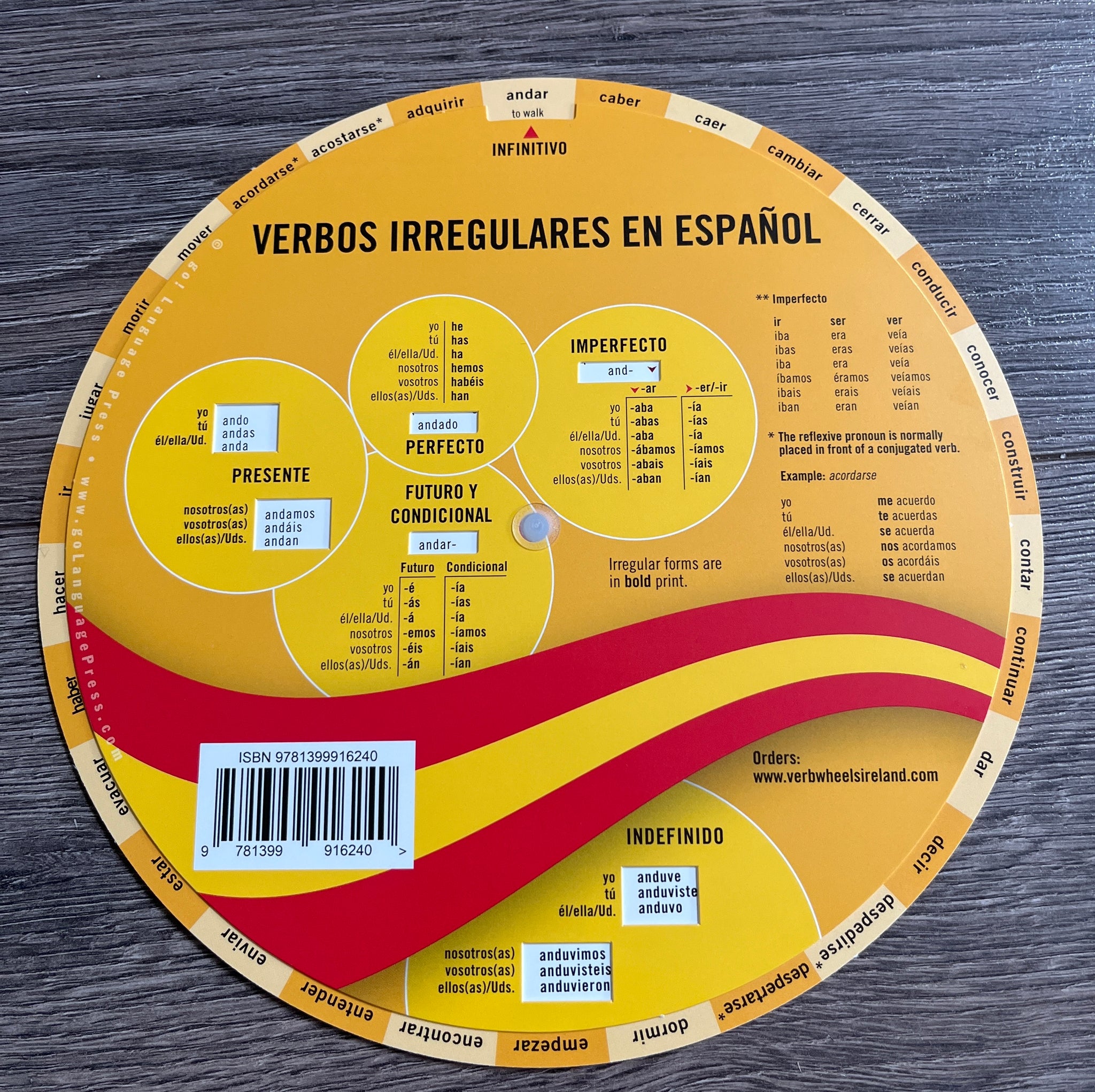 Spanish Verb Wheel | Pocket Wheel | Verb Wheels Ireland
